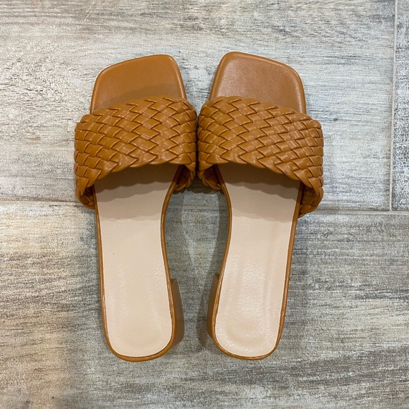Shoes | Orangebrown Braided Slide Sandal Nwot | Poshmark
